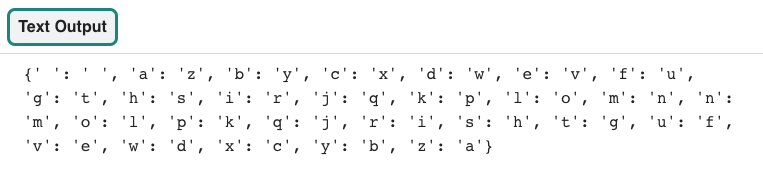 De uitvoer van de code-dictionary die in deze stap is gemaakt.