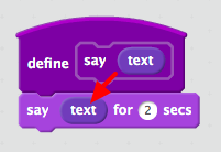 Define a new block with parameters