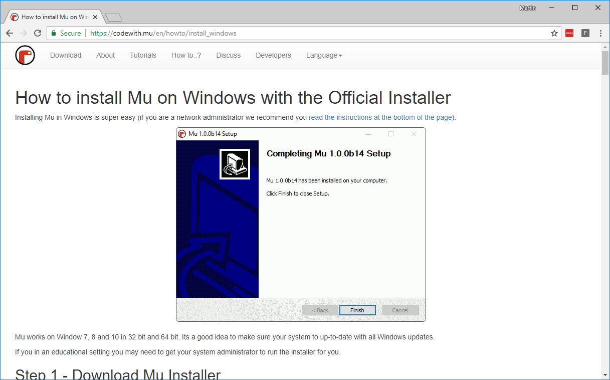 mu windows install instructions