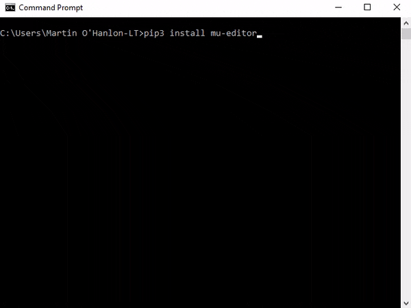 windows pip install mu
