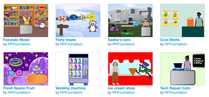 Example shop projects in the 'Intergalactic shopping market' Scratch ...