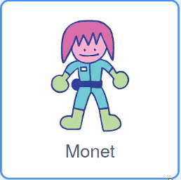 Gif animé du sprite Monet de Scratch.