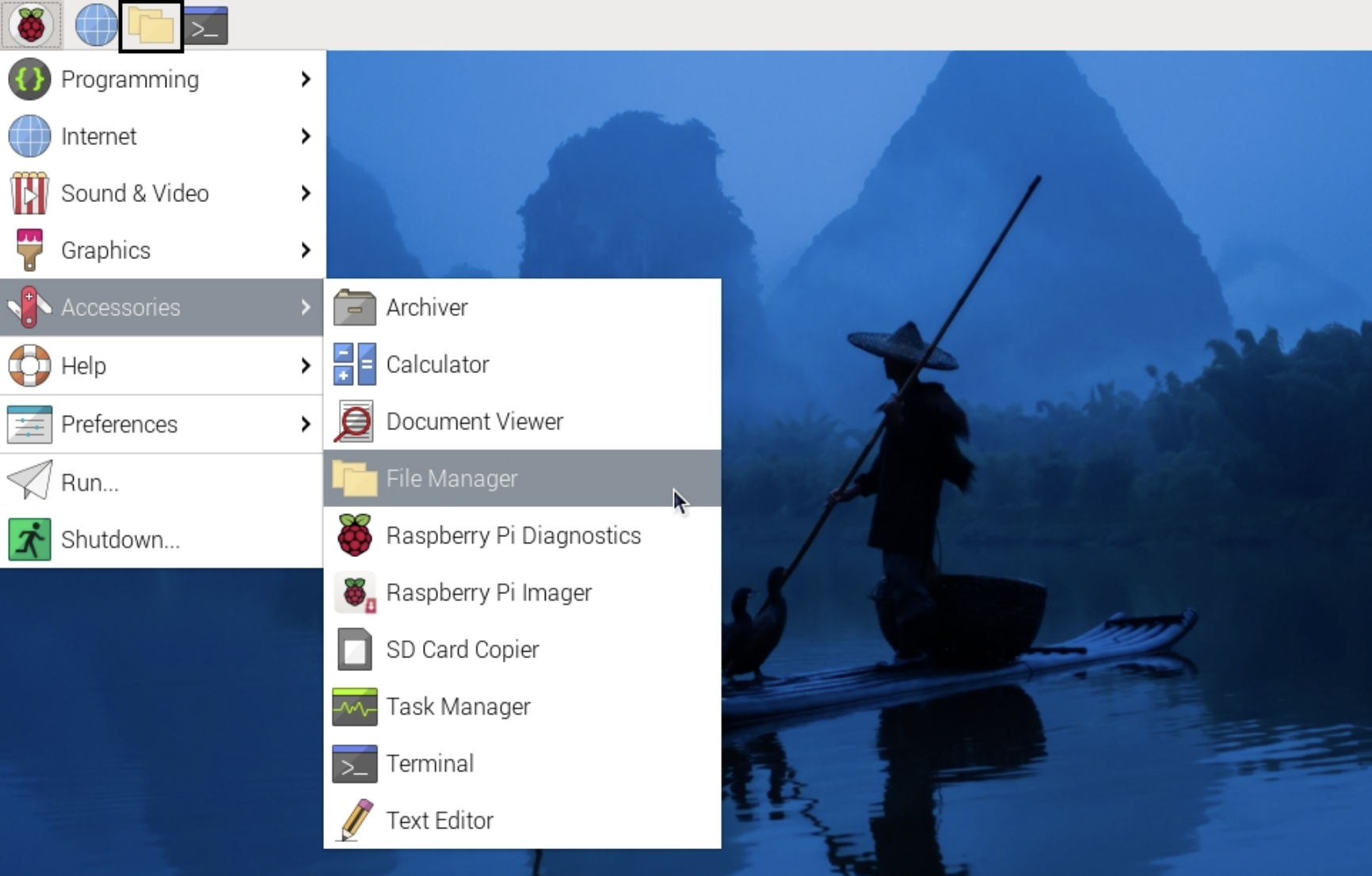 file manager menu file manager menu