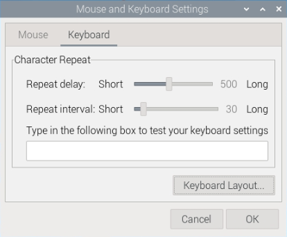 keyboard settings