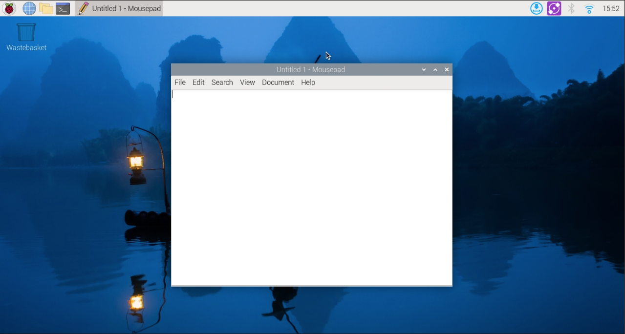 The Mousepad text editor application