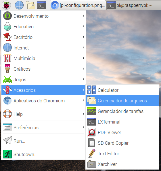 file manager menu