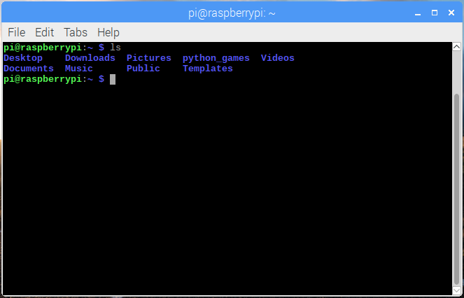 pi terminal ls