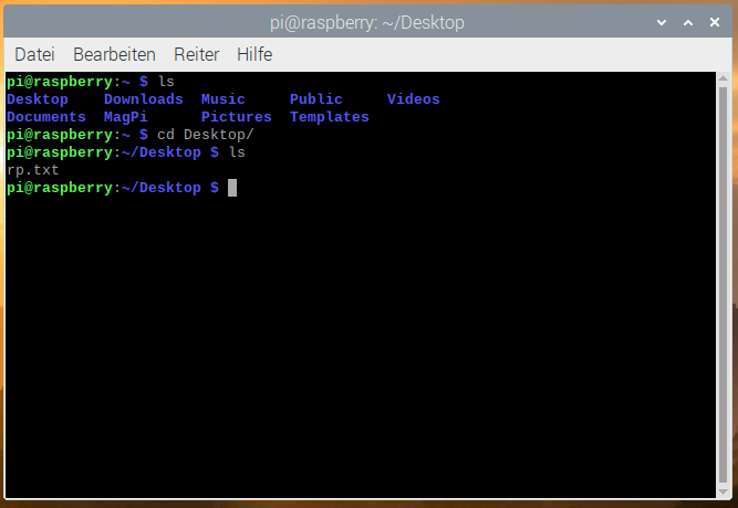 pi Terminal ls Desktop