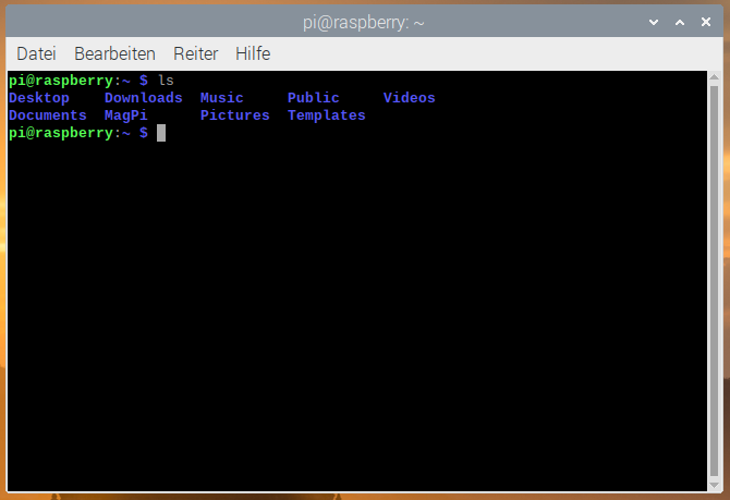 Pi Terminal ls