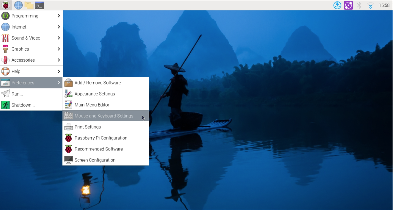 keyboard and mouse settings menu