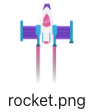 Image of the rocket in the code editor image gallery.