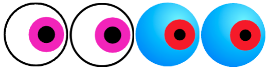 Example eyeballs in pairs. One drawn from scratch and another made from ...