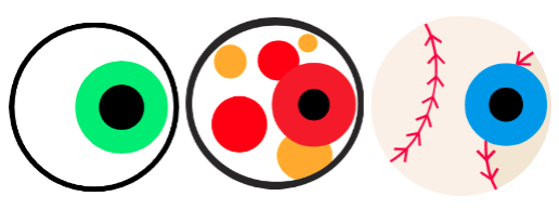 Example eyeballs. One drawn from scratch, another taken from the ...