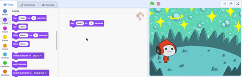 An animation of the blocks snapping together. When Pico is clicked on ...