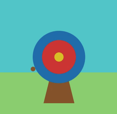 El blanco, con una flecha circular marrón que aparece en una variedad ...