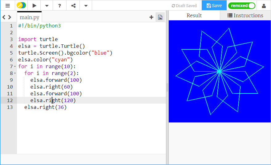 Turtle Snowflakes Changing The Pen Colour Randomly Raspberry Pi